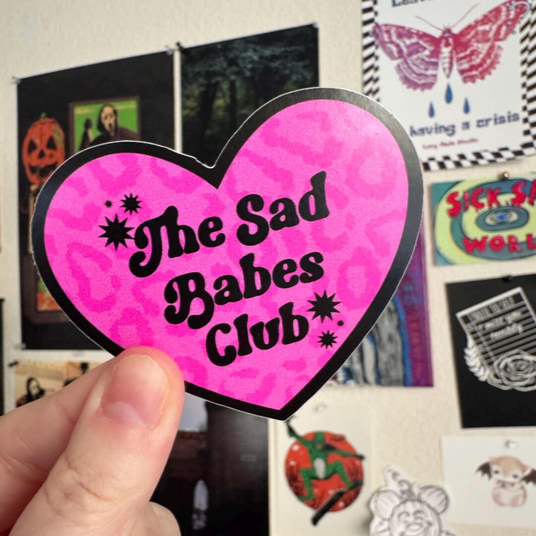 The Sad Babes Club Heart Shaped Sticker Stickers for Hydroflask,laptop ...