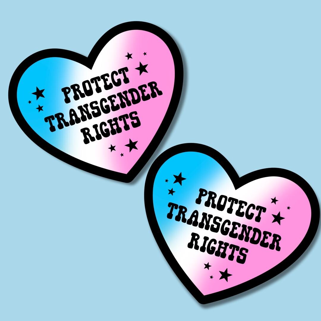 Protect Trans Rights Heart Shaped Sticker Stickers for Hydroflask ...
