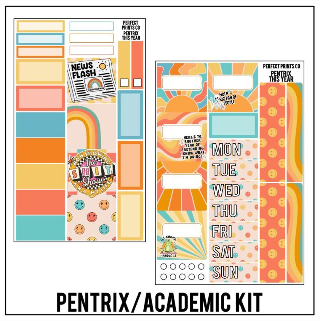 This Year Pentrix/academic Planner Sticker Kit - Etsy
