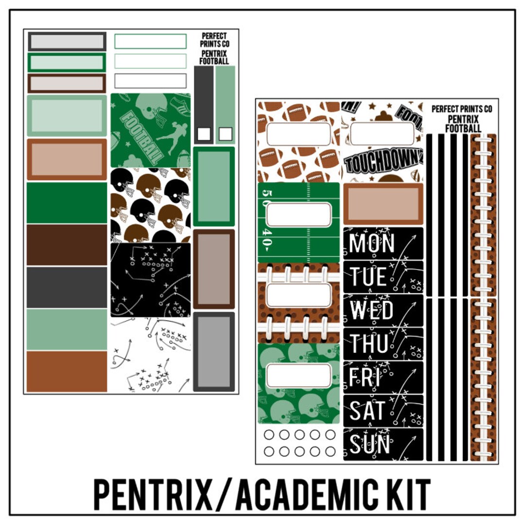 Football Pentrix/academic Planner Sticker Kit - Etsy