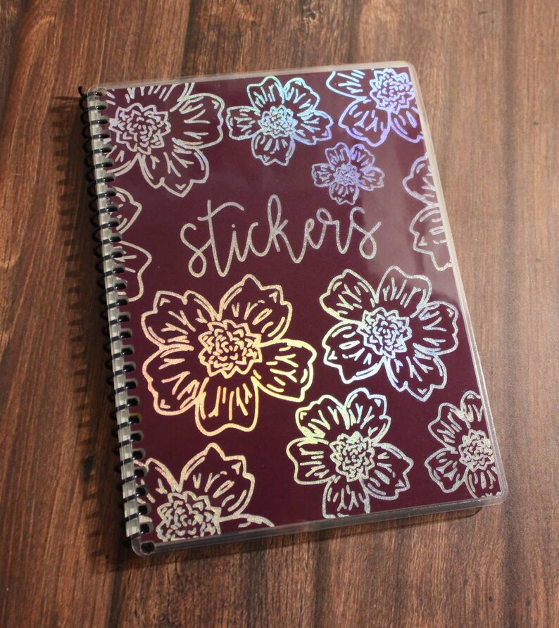 Dark Foiled Flowers Reusable Sticker Book - Etsy