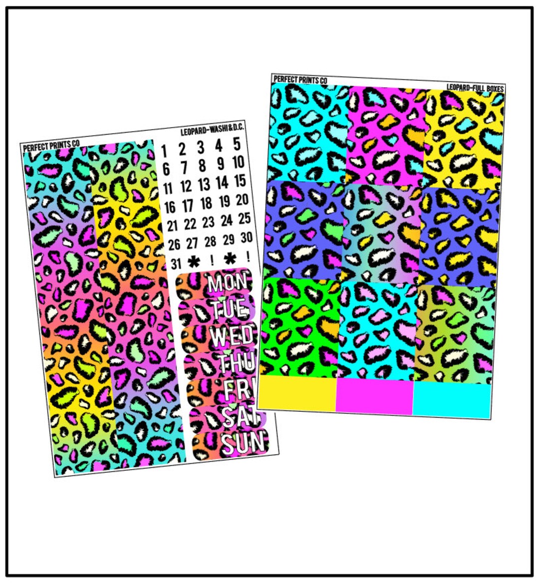 Leopard Planner Sticker Kit, for Use With Erin Condren Life Planner - Etsy