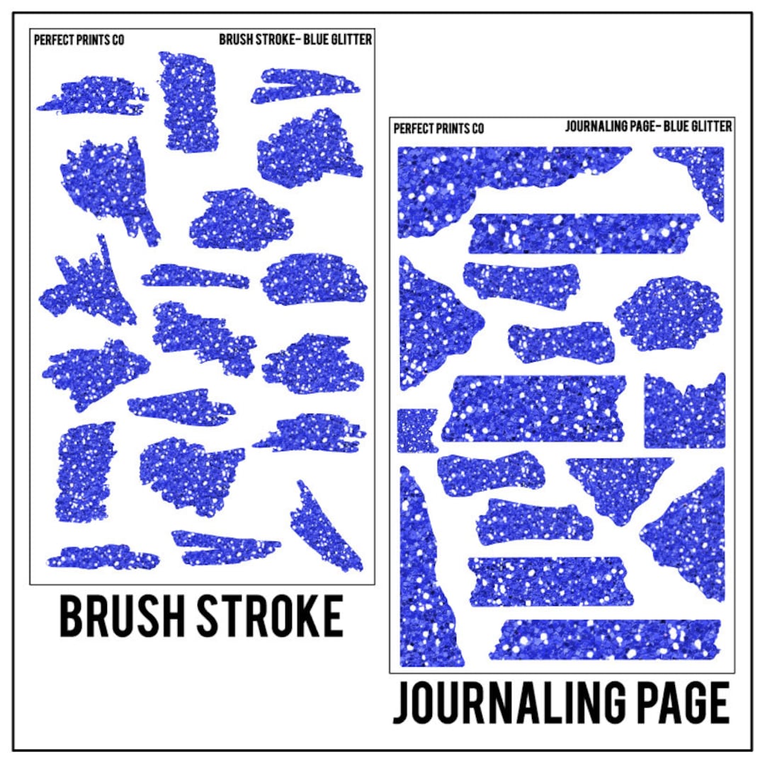 Blue Glitter Journaling Page Kit - Etsy