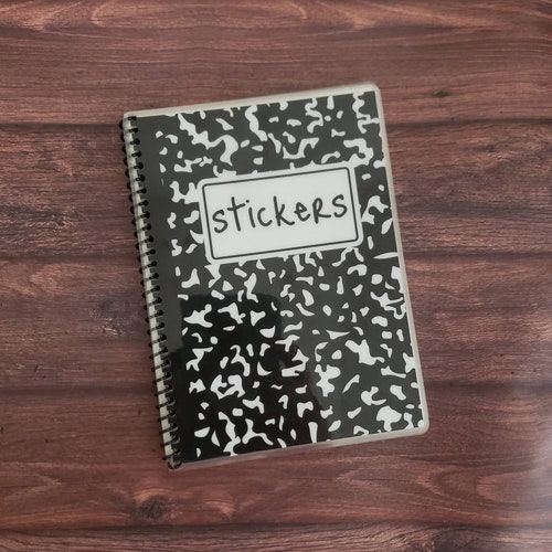 Composition Notebook Style Reusable Sticker Book - Etsy