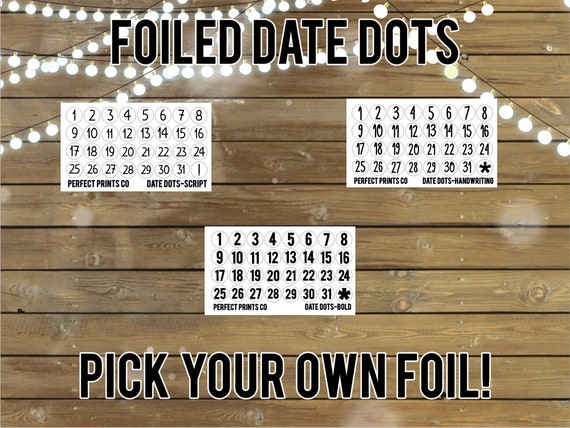 Foiled Date Dots Planner Stickers for Use With Erin Condren | Etsy