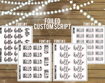 Custom Script Stickers for Use in Planner - Etsy