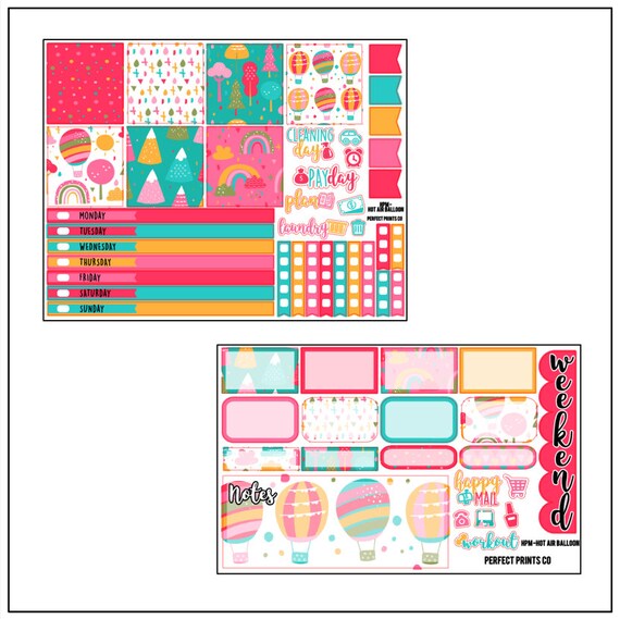 Hot Air Balloon Sticker Kit for the Mini Happy Planner | Etsy