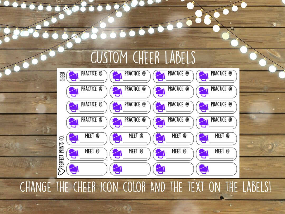 Cheer Planner Stickers for Use With Erin Condren Life - Etsy