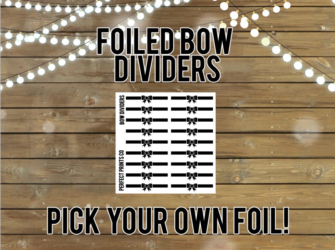 Foiled Bow Dividers Planner Stickers for Use With Erin | Etsy