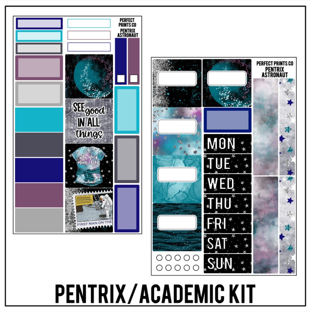 Astronaut Pentrix/academic Planner Sticker Kit - Etsy