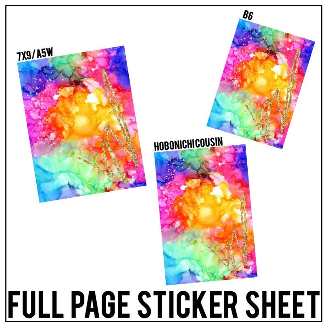 Watercolor Rainbow Full Page Sticker - Etsy