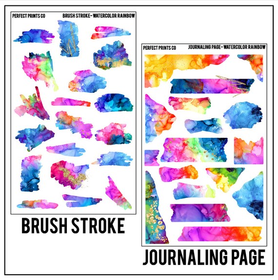 Watercolor Rainbow Journaling Page Kit - Etsy