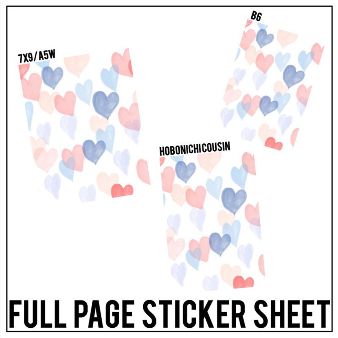 Heart Full Page Sticker - Etsy
