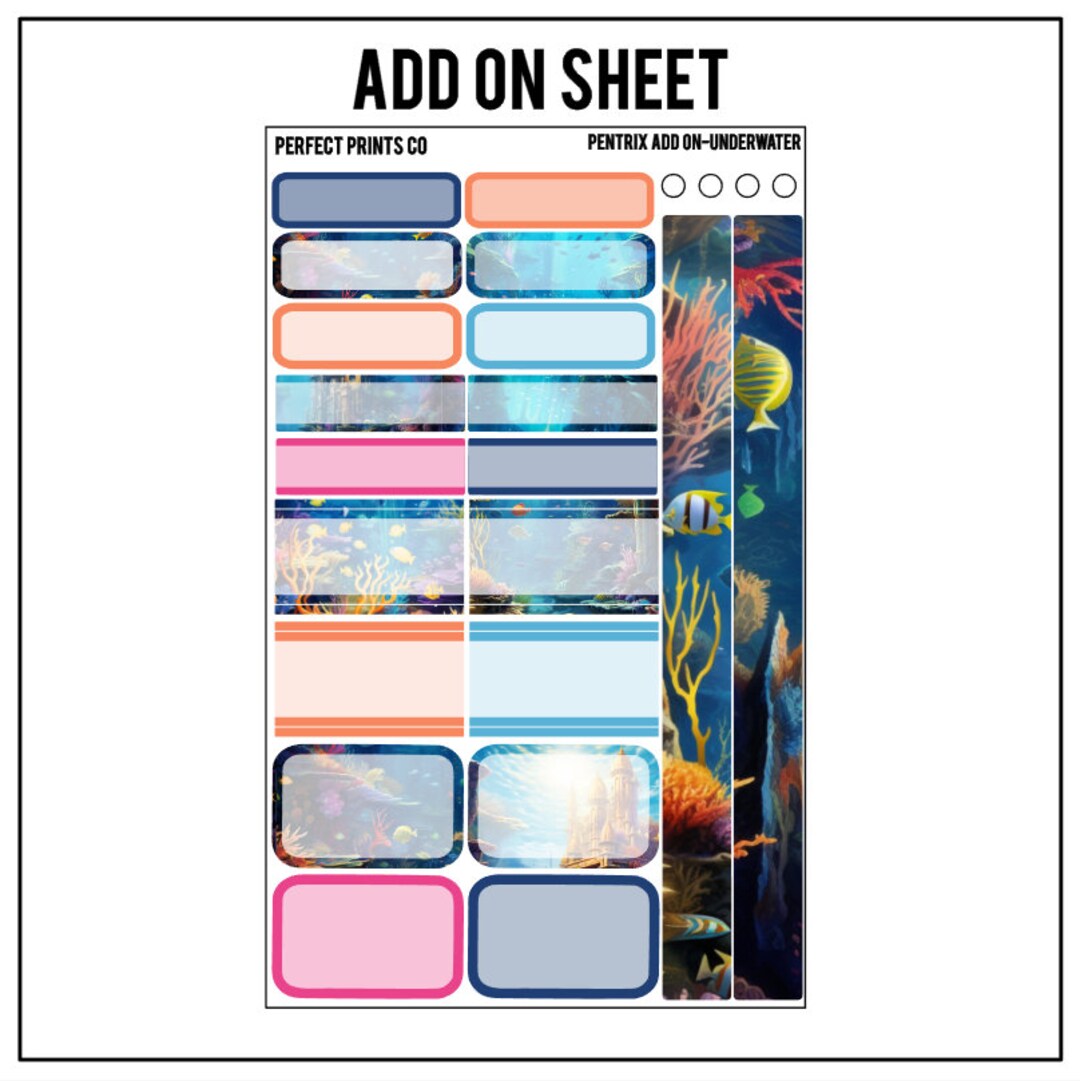 Underwater Pentrix/academic Planner Sticker Kit - Etsy