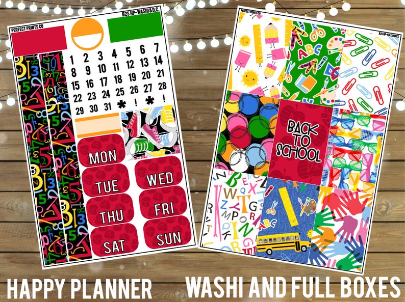 Back to School Planner Sticker Kit For use with Erin Condren | Etsy
