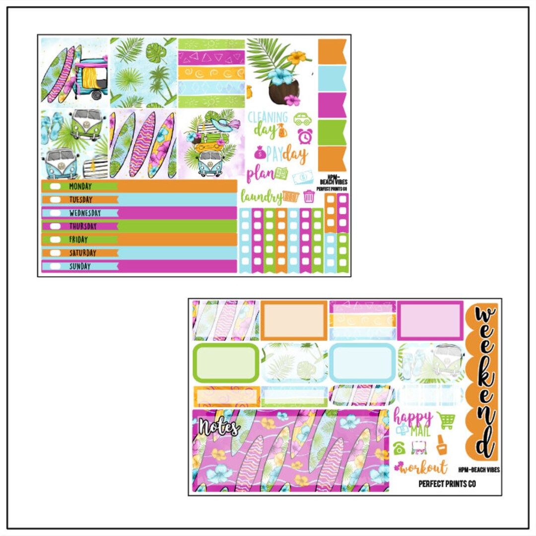 Beach Vibes Sticker Kit for the Mini Happy Planner - Etsy