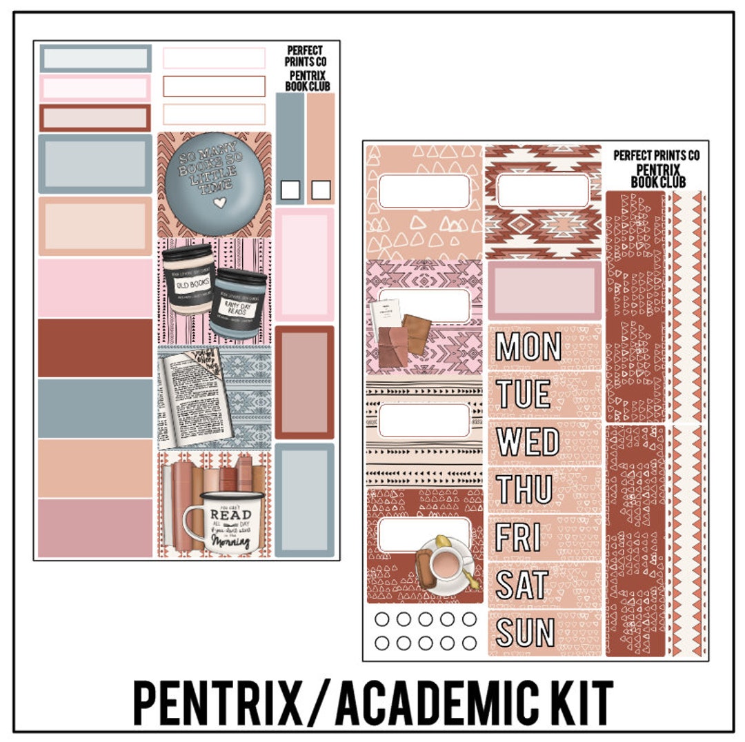 Book Club Pentrix/academic Planner Sticker Kit - Etsy
