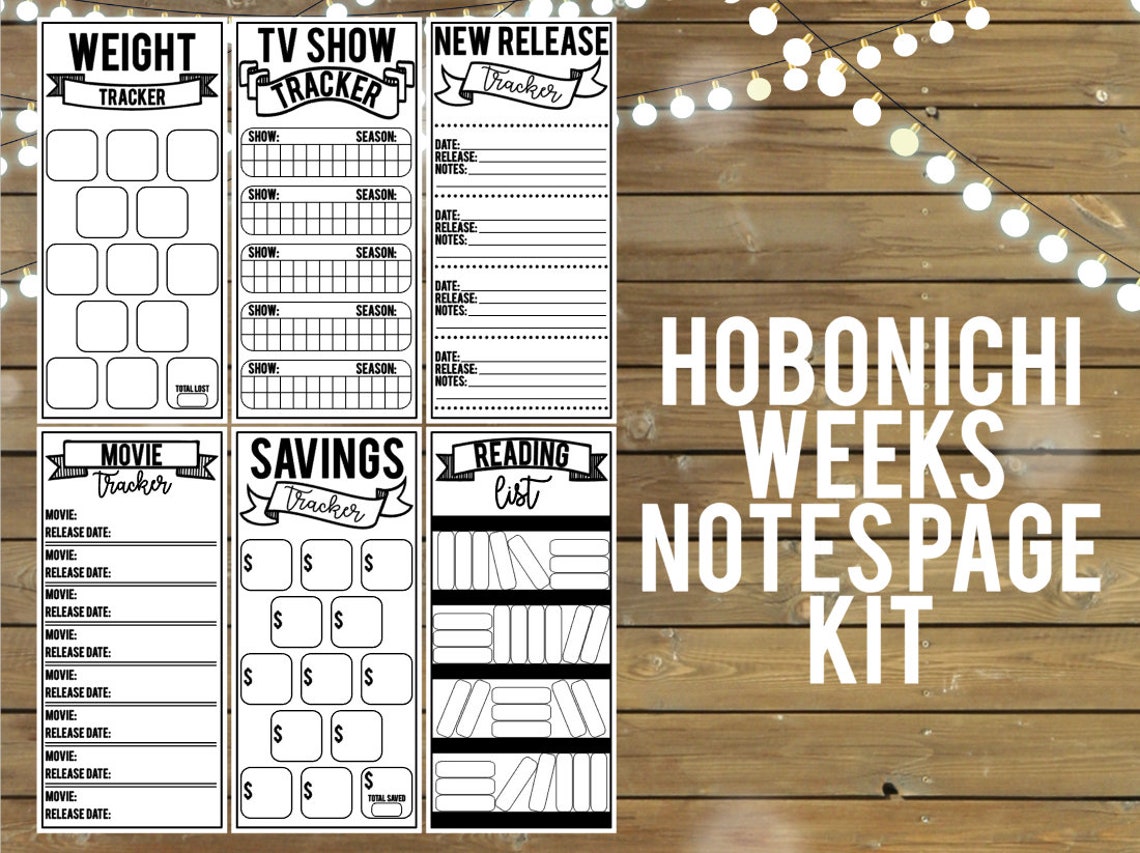 Notes Page Kit for the Hobonichi Weeks - Etsy