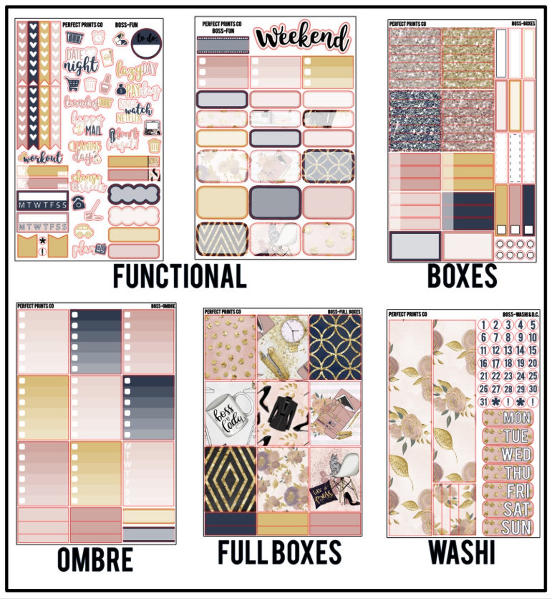 Boss Planner Sticker Kit for Use With Erin Condren Life - Etsy