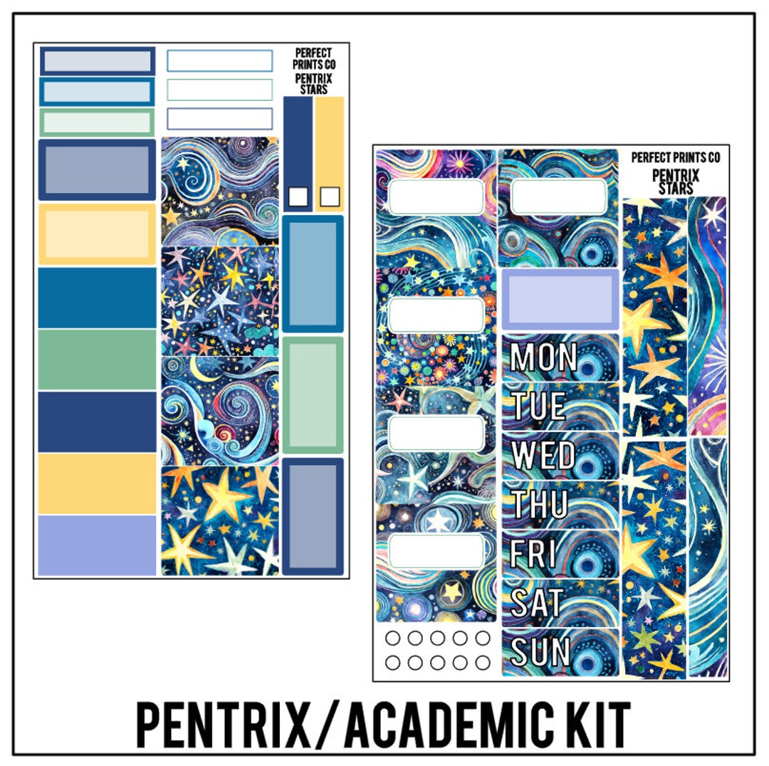 Star Pentrix/academic Planner Sticker Kit - Etsy