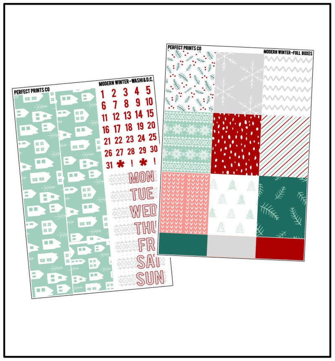 Modern Winter Planner Sticker Kit, for Use With Erin Condren Life ...