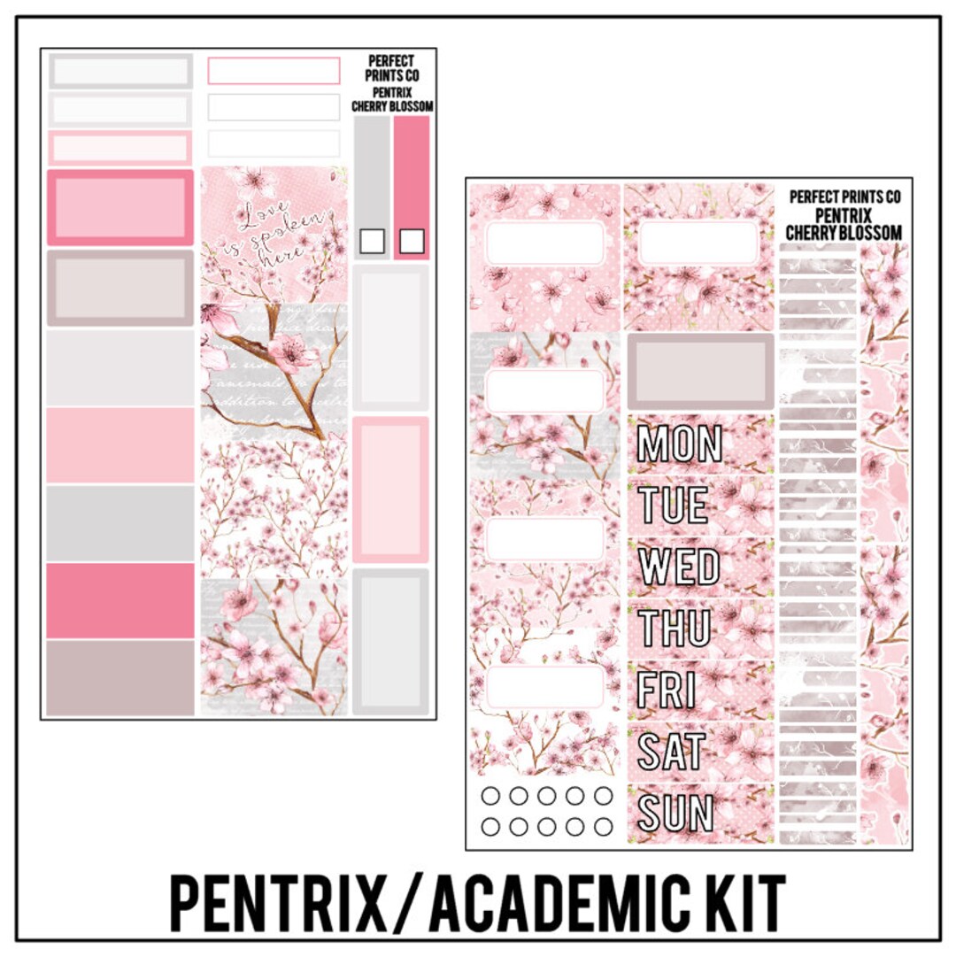 Cherry Blossom Pentrix/academic Planner Sticker Kit - Etsy