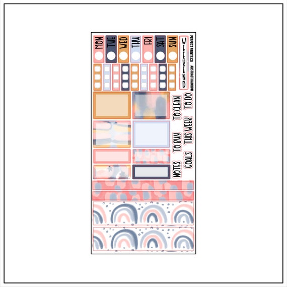 Abstract Rainbow Sticker Kit for the Hobonichi Weeks - Etsy