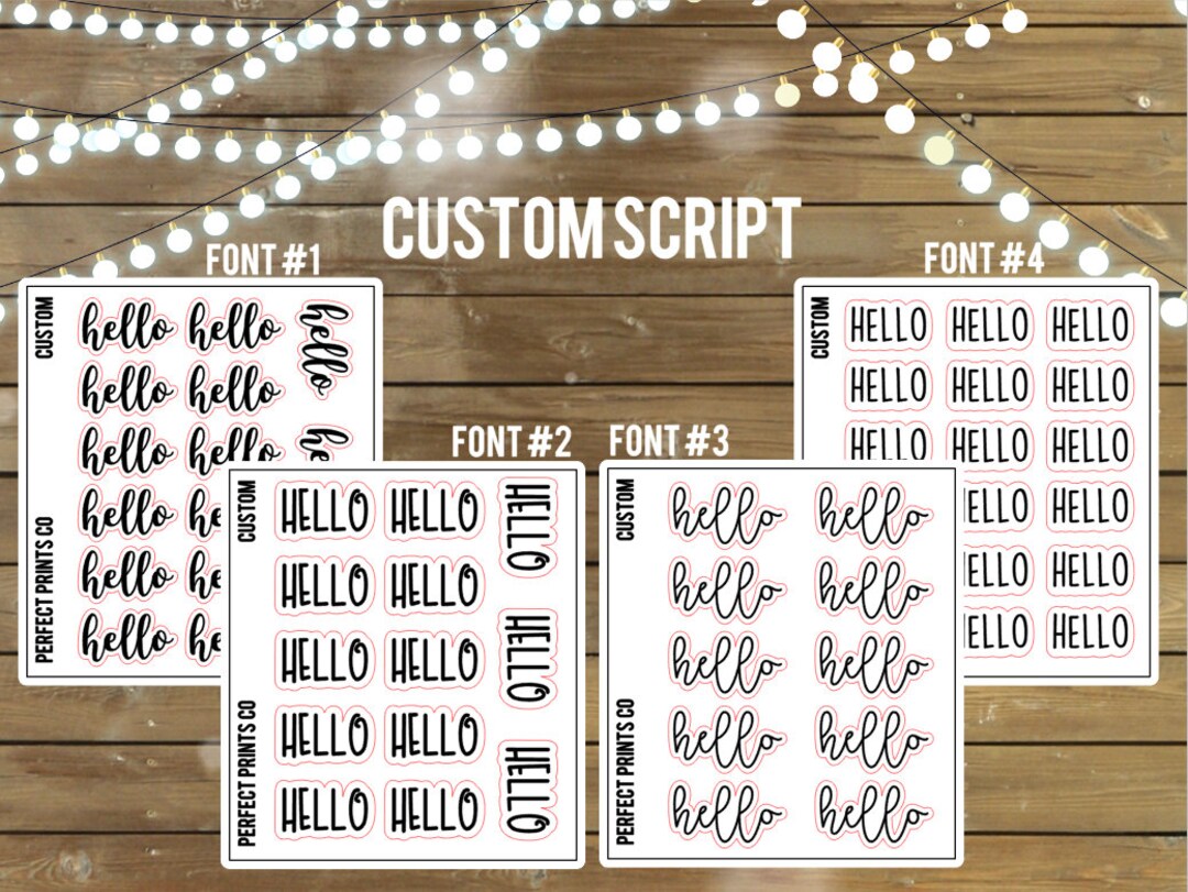 Custom Script Stickers for Use in Planner - Etsy
