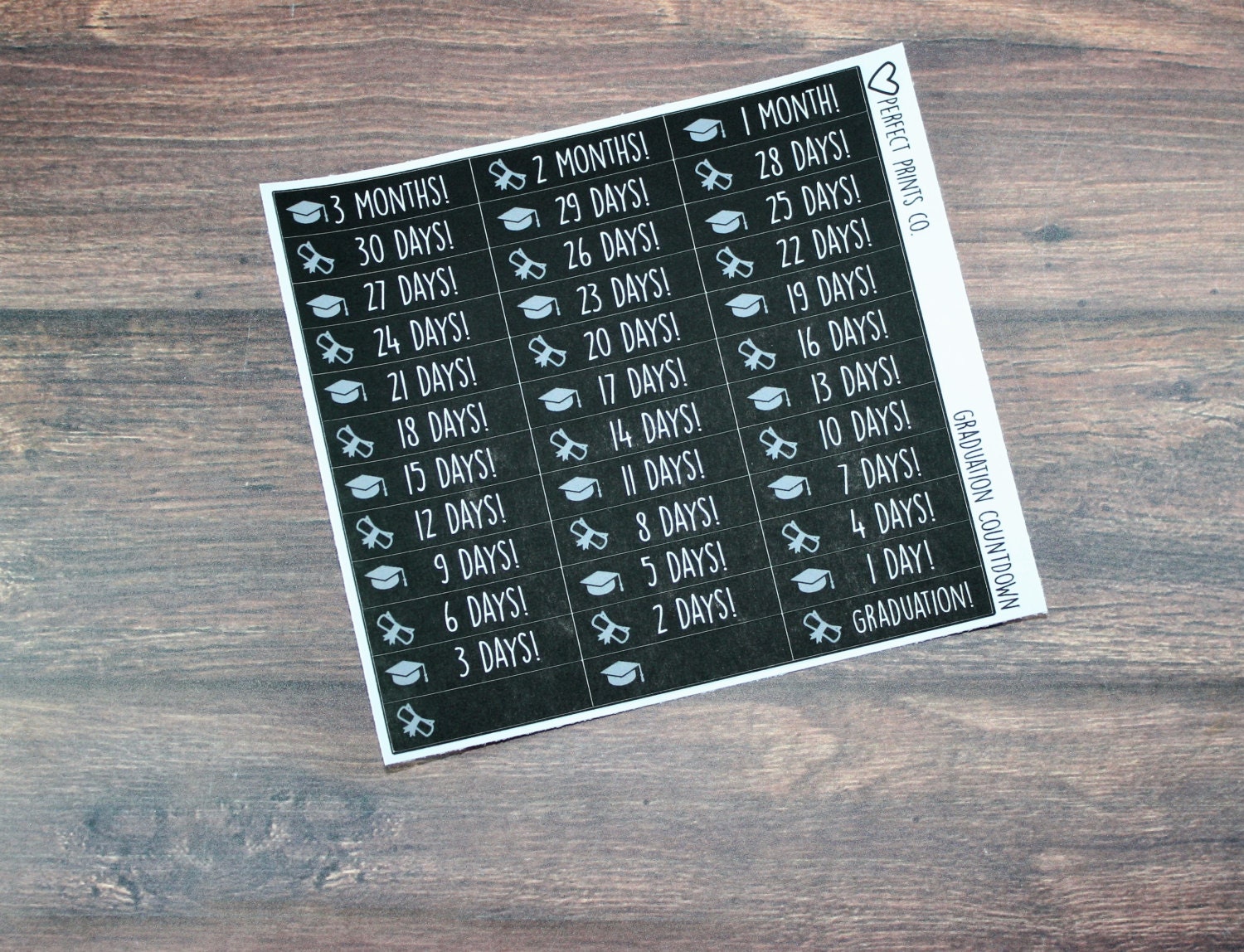 Graduation Countdown Planner Stickers for Use With Erin | Etsy