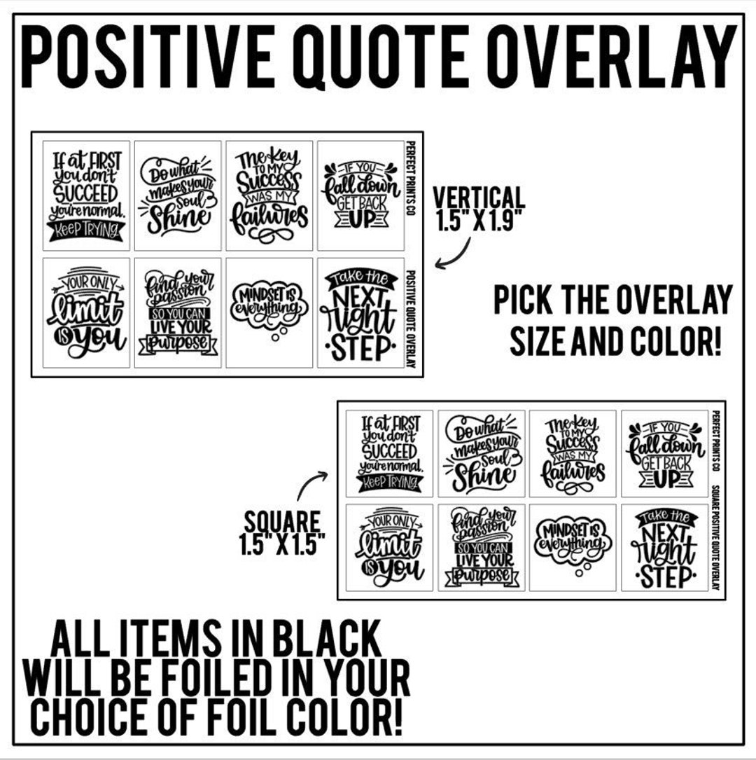 Positive Quote Overlay Sticker - Etsy