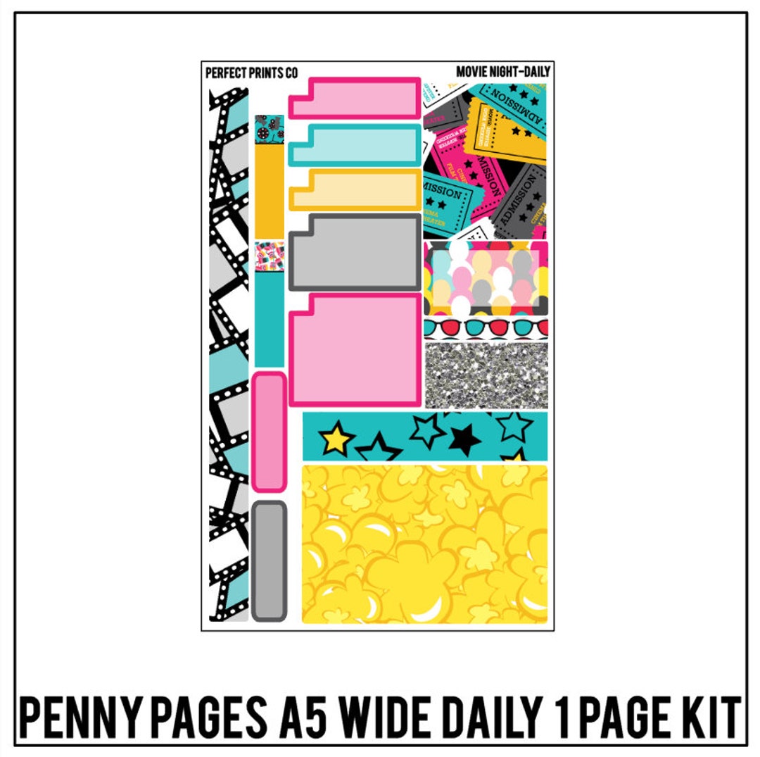 Movie Night Daily Kit for the Penny Pages Daily Planner - Etsy