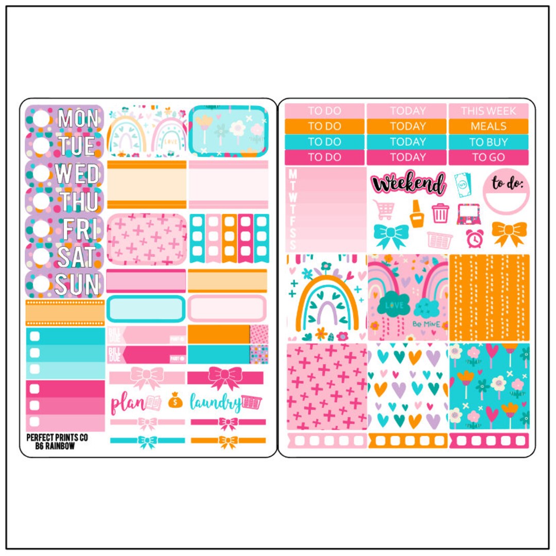 Rainbow B6 Sticker Kit - Etsy