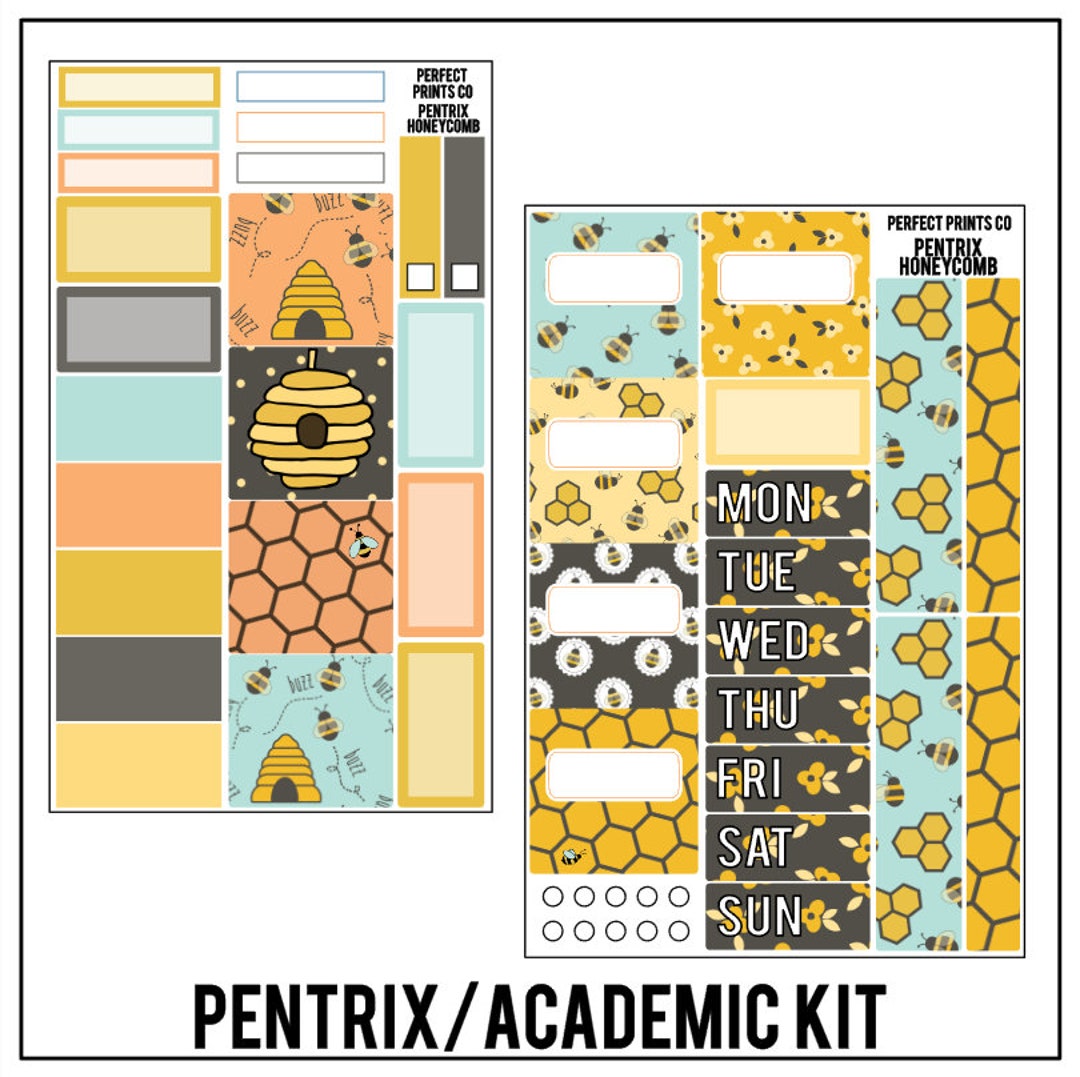 Honeycomb Pentrix/academic Planner Sticker Kit - Etsy