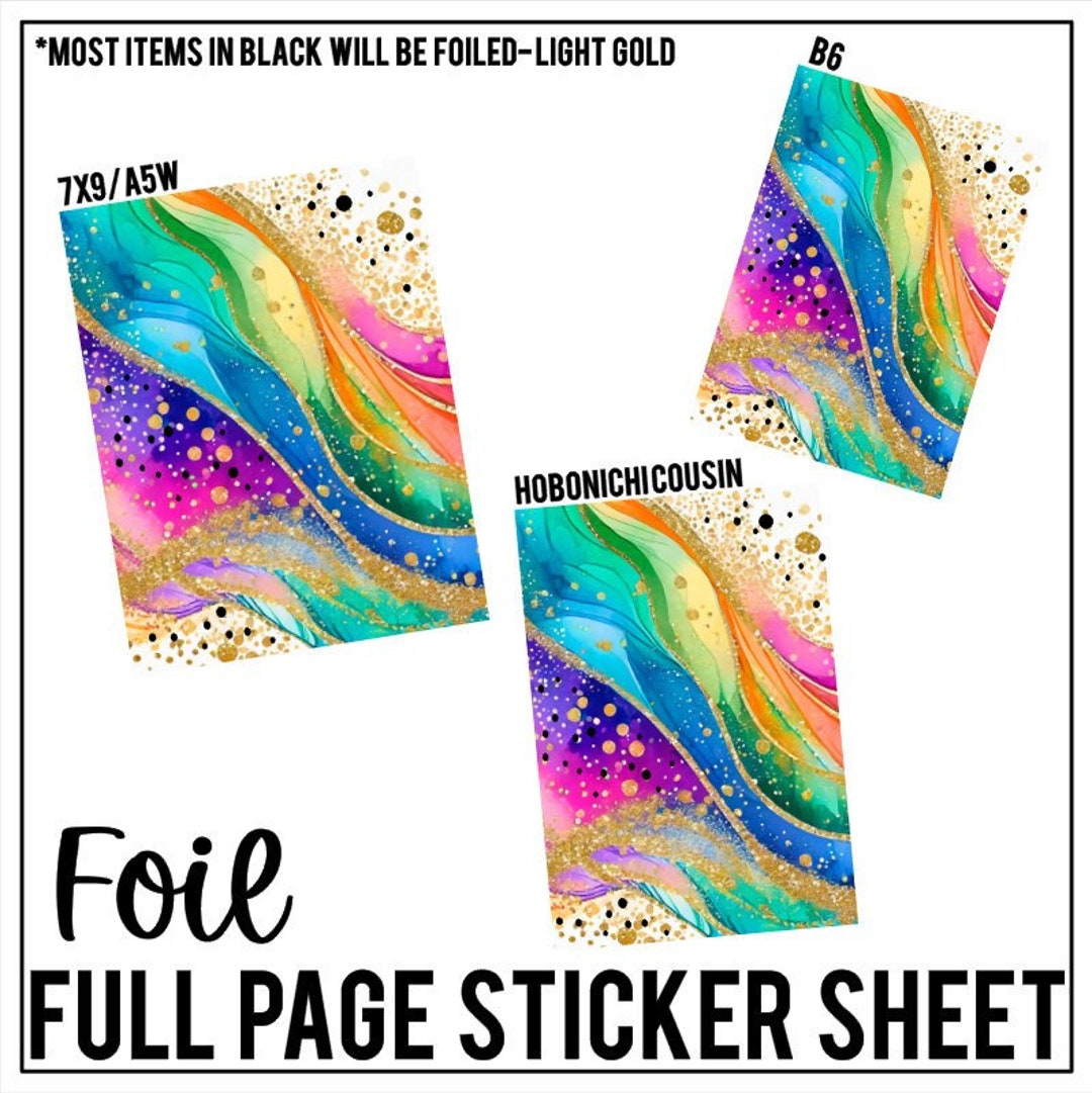 FOIL Rainbow Full Page Sticker - Etsy