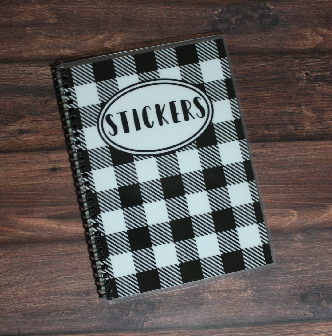 White Buffalo Plaid Reusable Sticker Book - Etsy