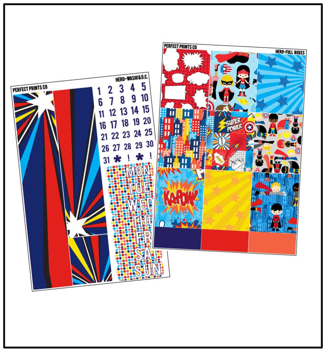 Hero Planner Sticker Kit, for Use With Erin Condren Life Planner - Etsy