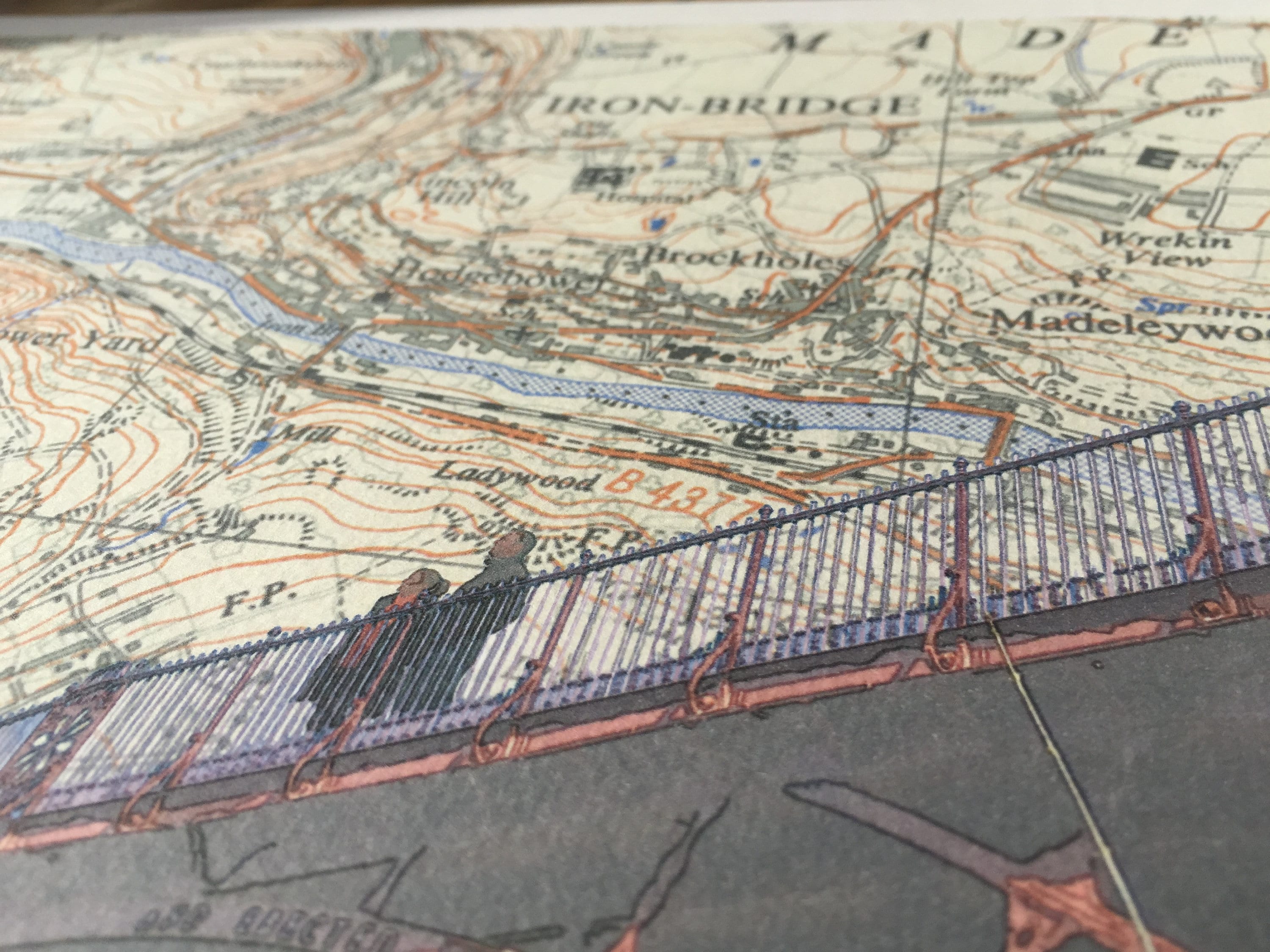 The Iron Bridge on 1920s OS Ordnance Survey Map. - Etsy UK
