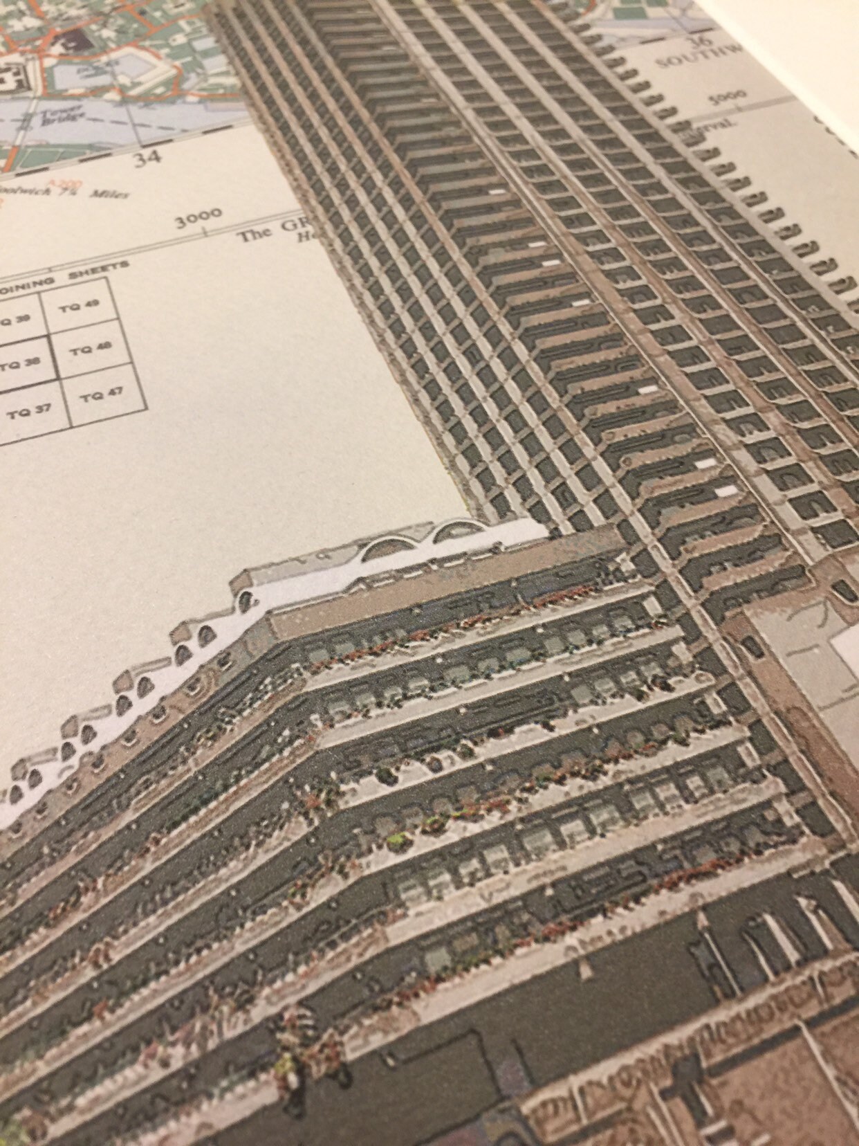 The Barbican, London on OS Map Signed Print by Chris Snow. - Etsy UK