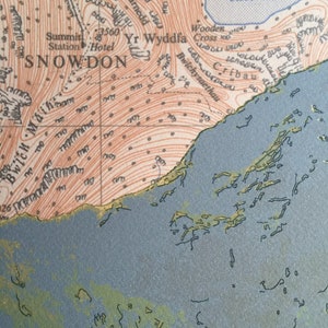 Snowdon on 1920s OS Ordnance Survey Map. Limited Edition Print From the ...