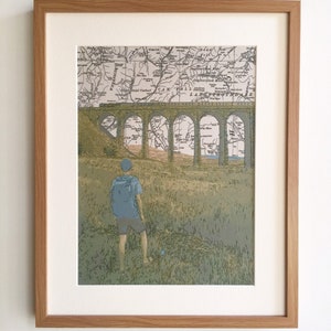 Ribblehead Viaduct/ Settle to Carlisle Print on OS Ordnance Survey Map ...