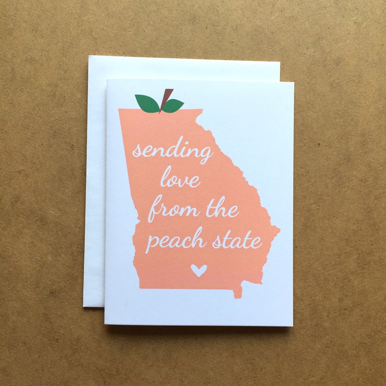 Georgia Card Sending Love From the Peach State Georgia - Etsy
