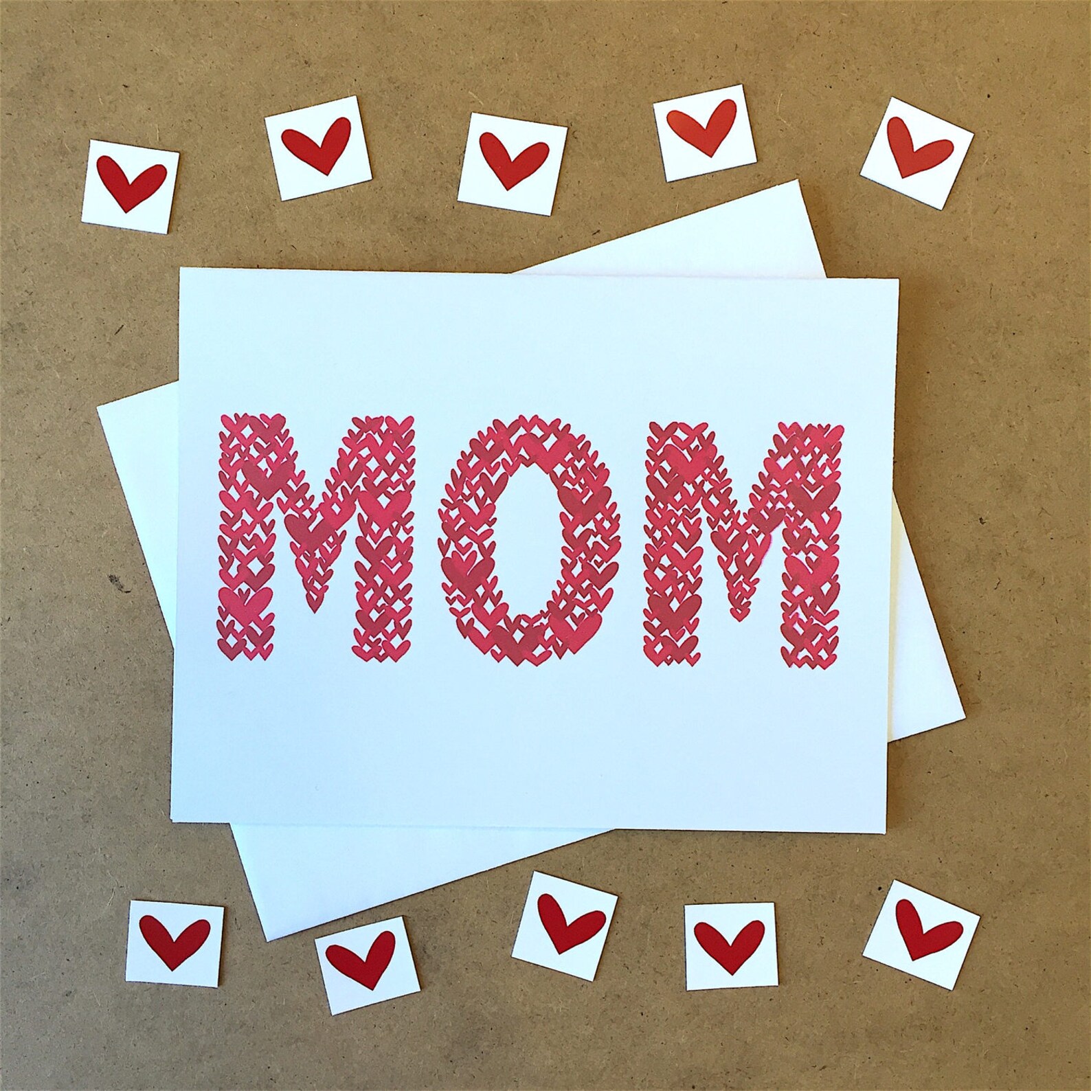 Mothers Day Card MOM Hearts Mom Love Card for Mom - Etsy