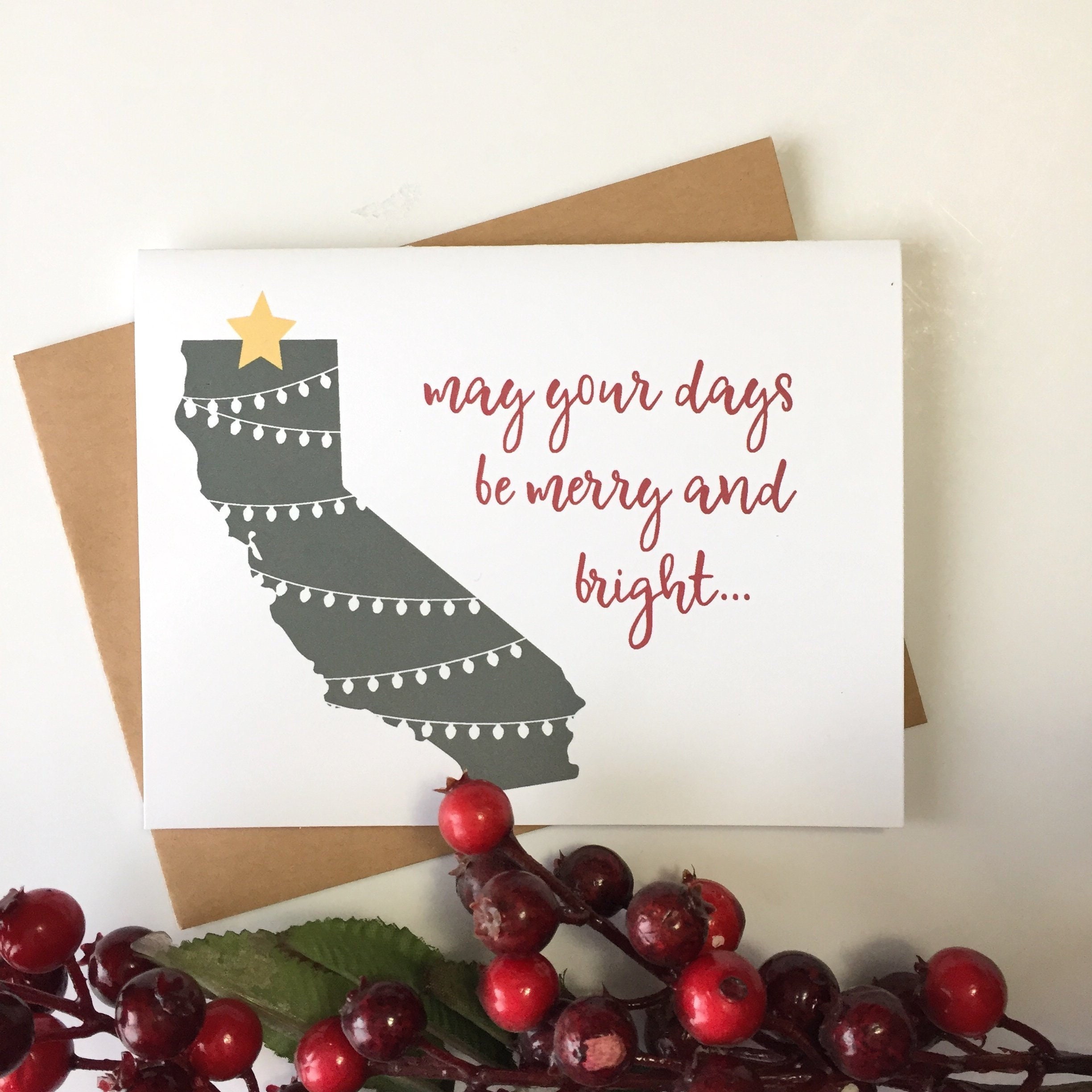 California Holiday Card, California Christmas Card Set, California Gift ...