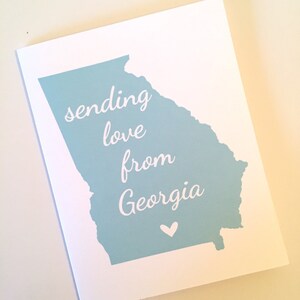 Georgia Card - Sending Love From Georgia - Georgia Greeting Card ...