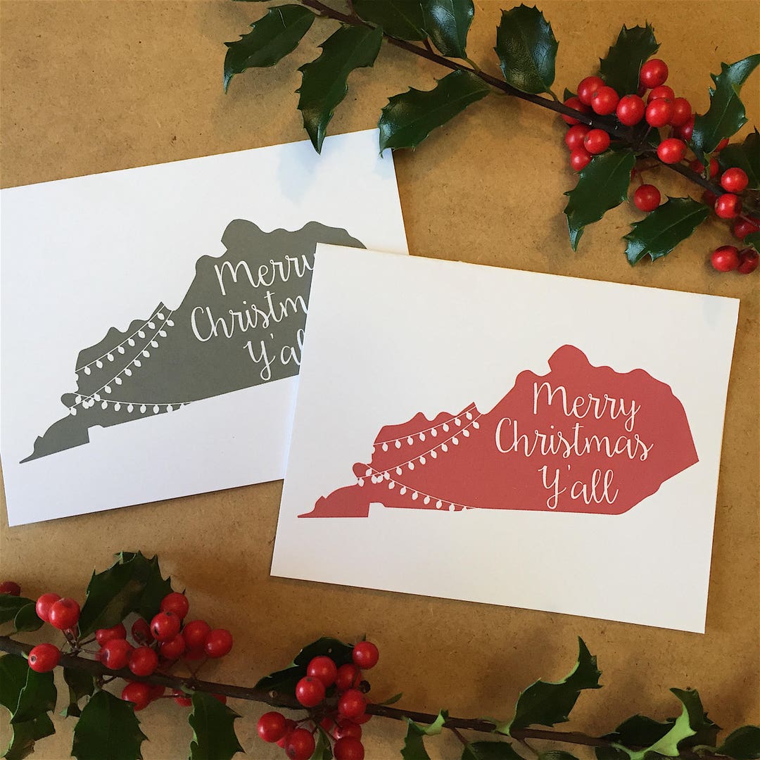 Kentucky Christmas Card, Merry Christmas Y'all, Kentucky Holiday ...