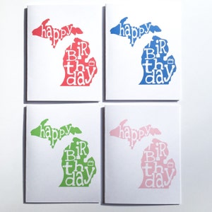 Michigan Birthday Card. Mitten Card. Happy Birthday. Made in Michigan ...