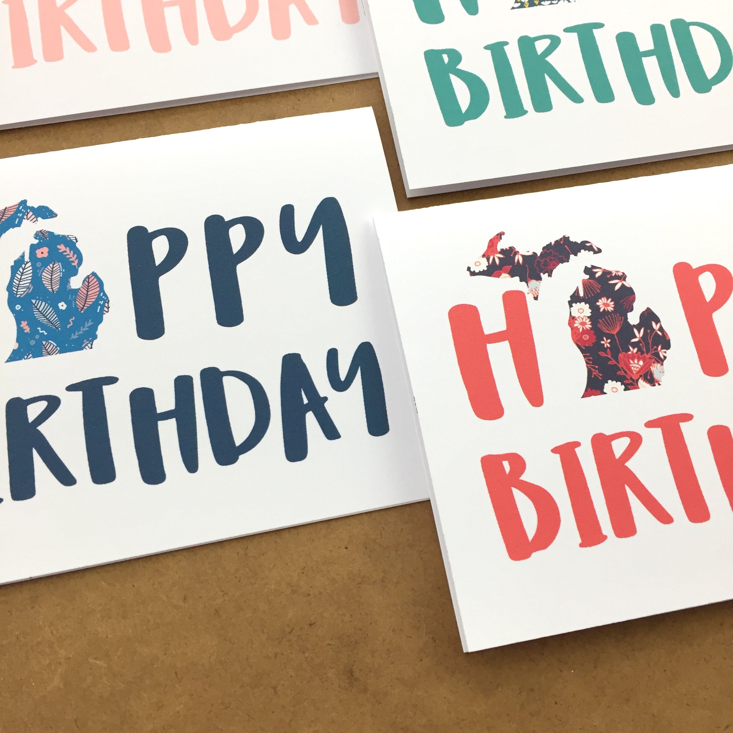 Michigan Birthday Card: Floral Mitten State Greetings - Etsy