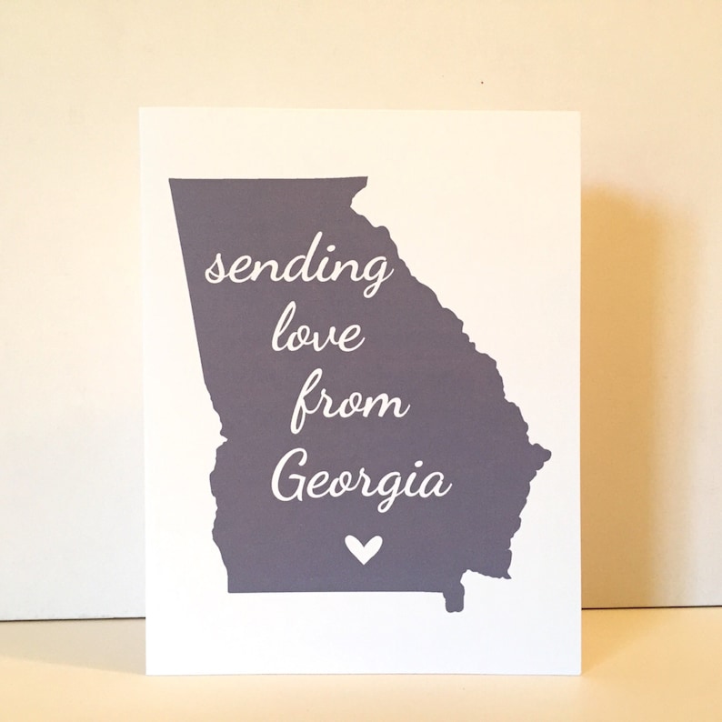 Georgia Card Sending Love From Georgia Georgia Greeting - Etsy