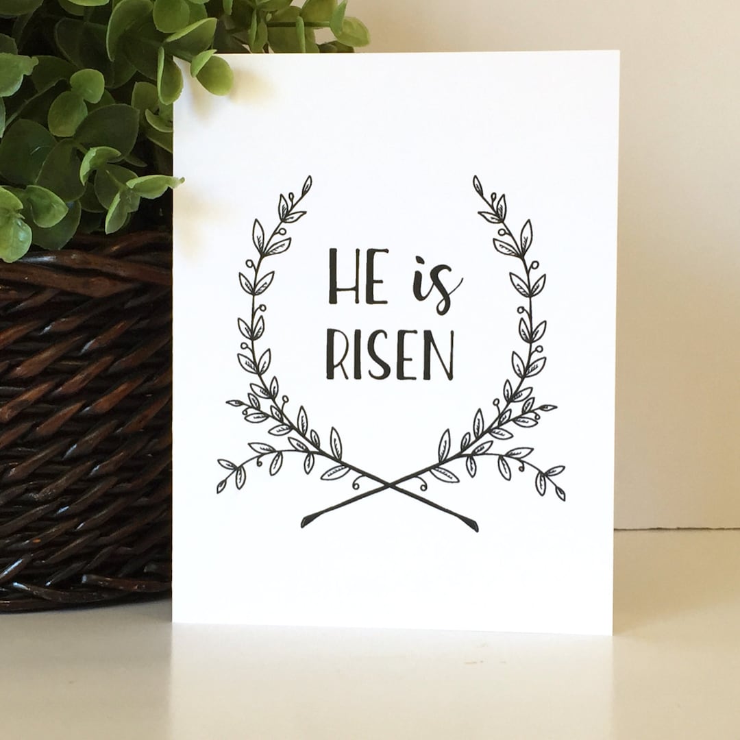 He is Risen - Easter Religious Card - Risen Greeting Card - Christian ...