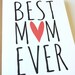 Best Mom Ever Card Best Mom Card Mothers Day Card Wife Best - Etsy